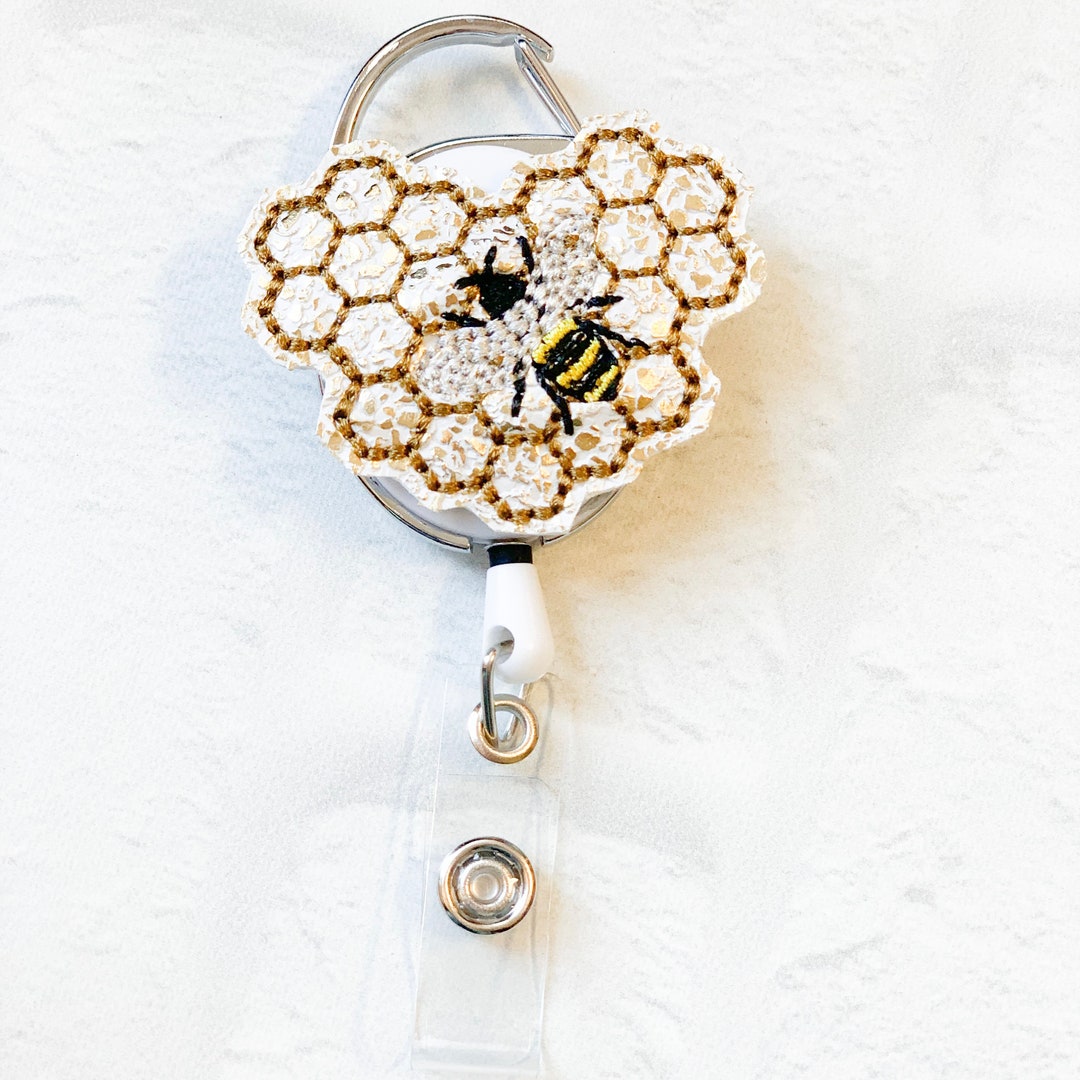 Honeycomb Heart Bee Badge Reel,id Badge Reel,retractable Badge Reel ...