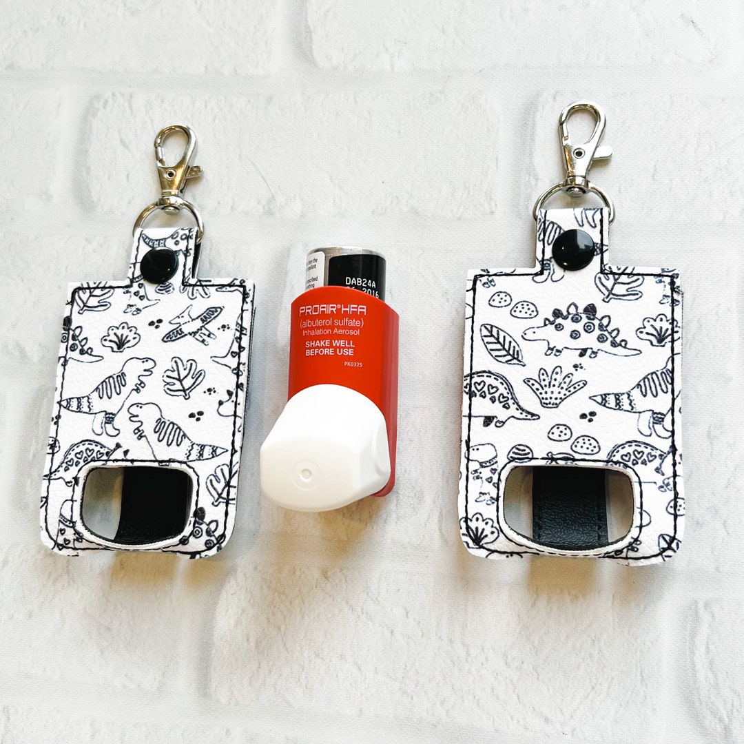 Black White Dinosaurs Inhaler Case Keychain,inhaler Holder Keychain ...