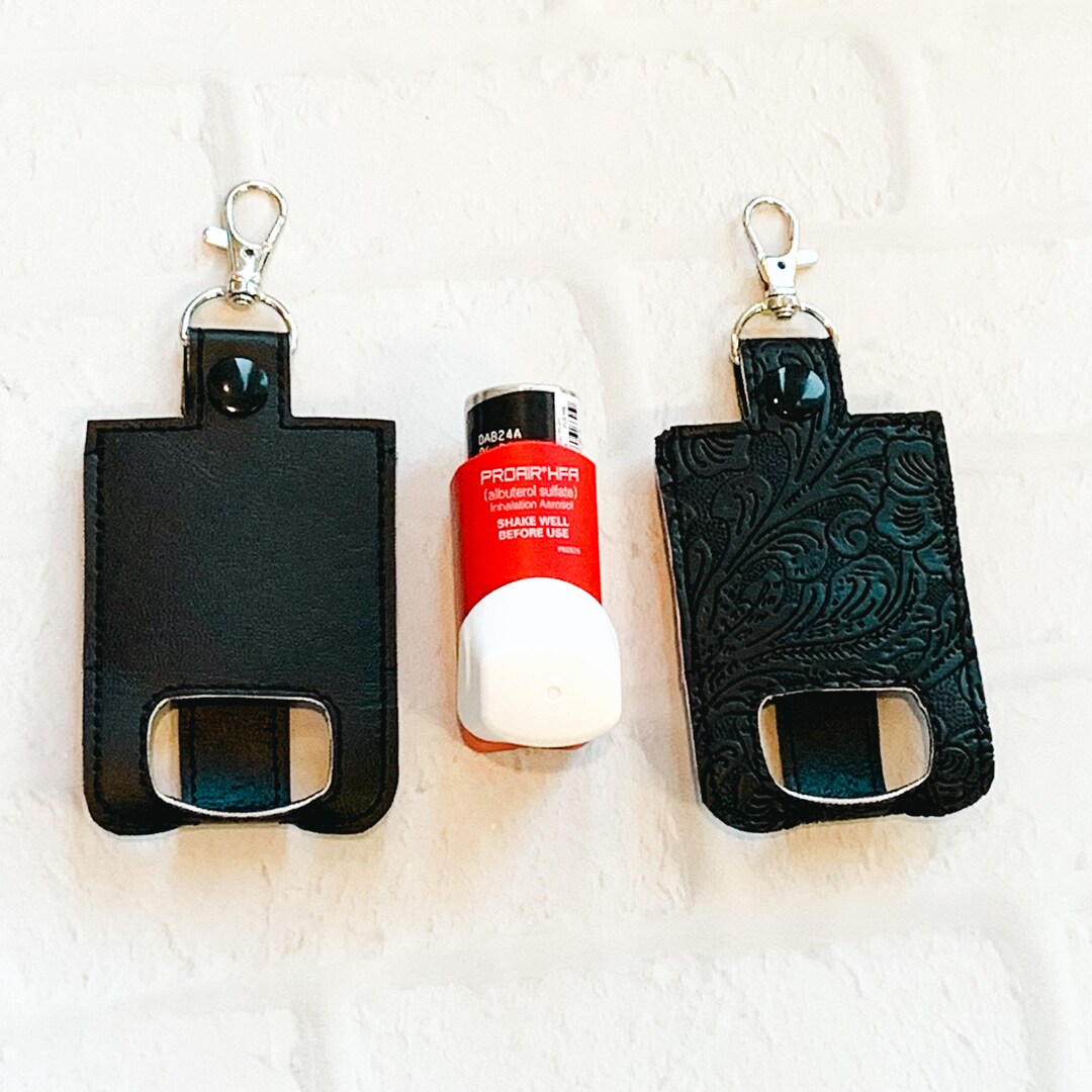 Blackout or Black Embossed Inhaler Case Keychain, Inhaler Holder ...