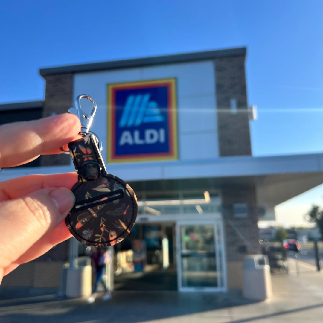 Moth Aldi Quarter Keeper Keychain, Aldi Keyfob, Aldi Quarter Holder ...