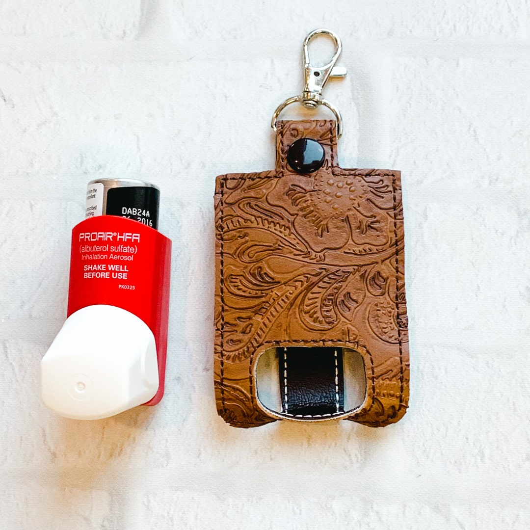 Burnished Peanut Embossed Inhaler Case Keychain,inhaler Holder Keychain ...
