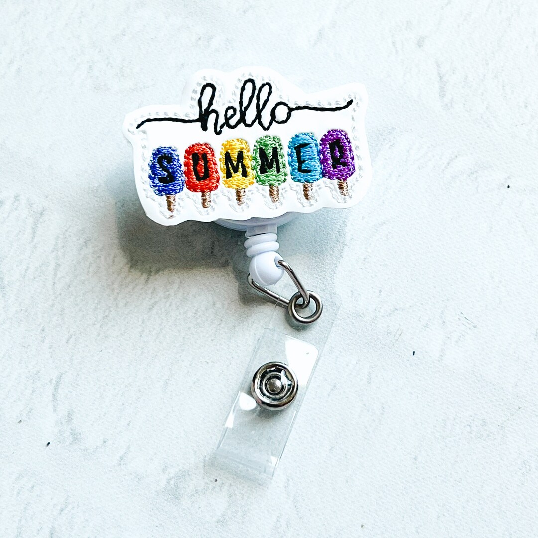 Hello Summer Badge Reel,id Badge Reel,retractable Badge Reel,cna Vet ...