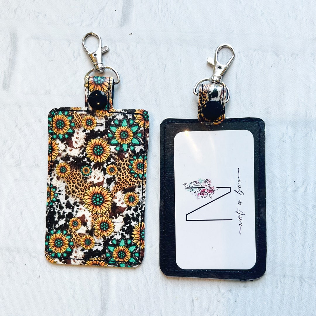 Western Sunflower ID Holder, Personalized Bag Tag,custom ID Badge ...