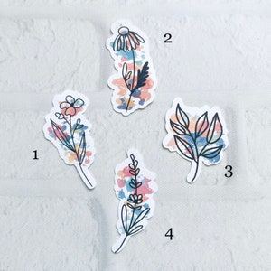 Mini Watercolor Flower Stickers Watercolor Stationary - Etsy