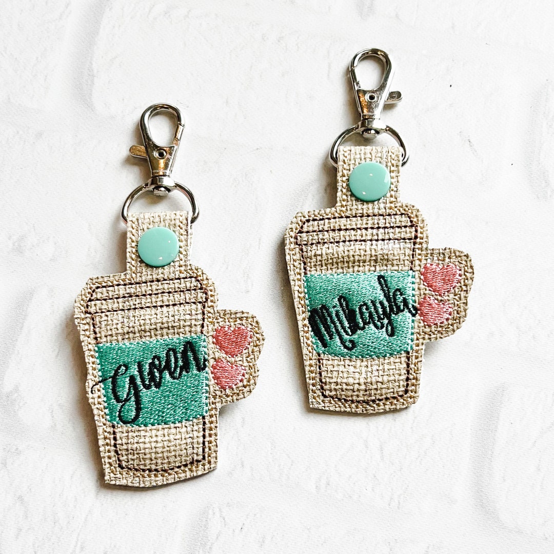 Monogram Personalized Coffee Cup Sleeve Keychain,gifts Under 20, Tea ...