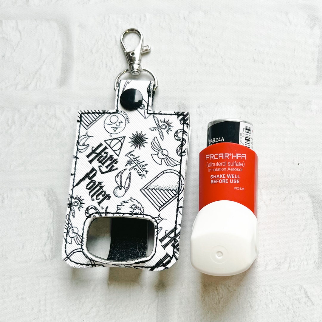 B&W Young Wizard Inhaler Case Keychain,inhaler Holder, Inhaler Sleeve ...