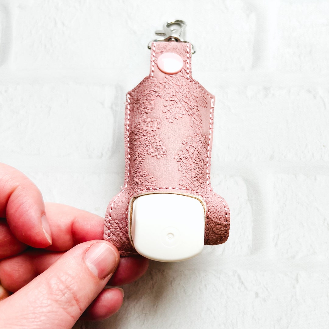 Blush Chenille Embossed Inhaler Case Keychain,inhaler Holder Keychain ...