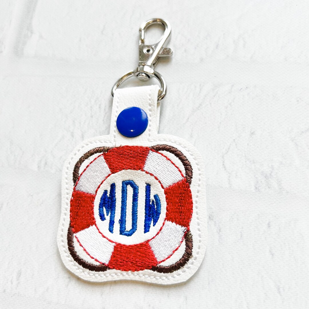 Boat Monogram Life Preserver Keychain Key Chain,personalized Boat ...