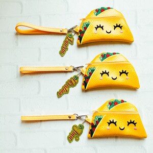 Embroidered Taco Bag, Kawaii Taco Bag, Taco Zipper Pouch, Gifts Under ...