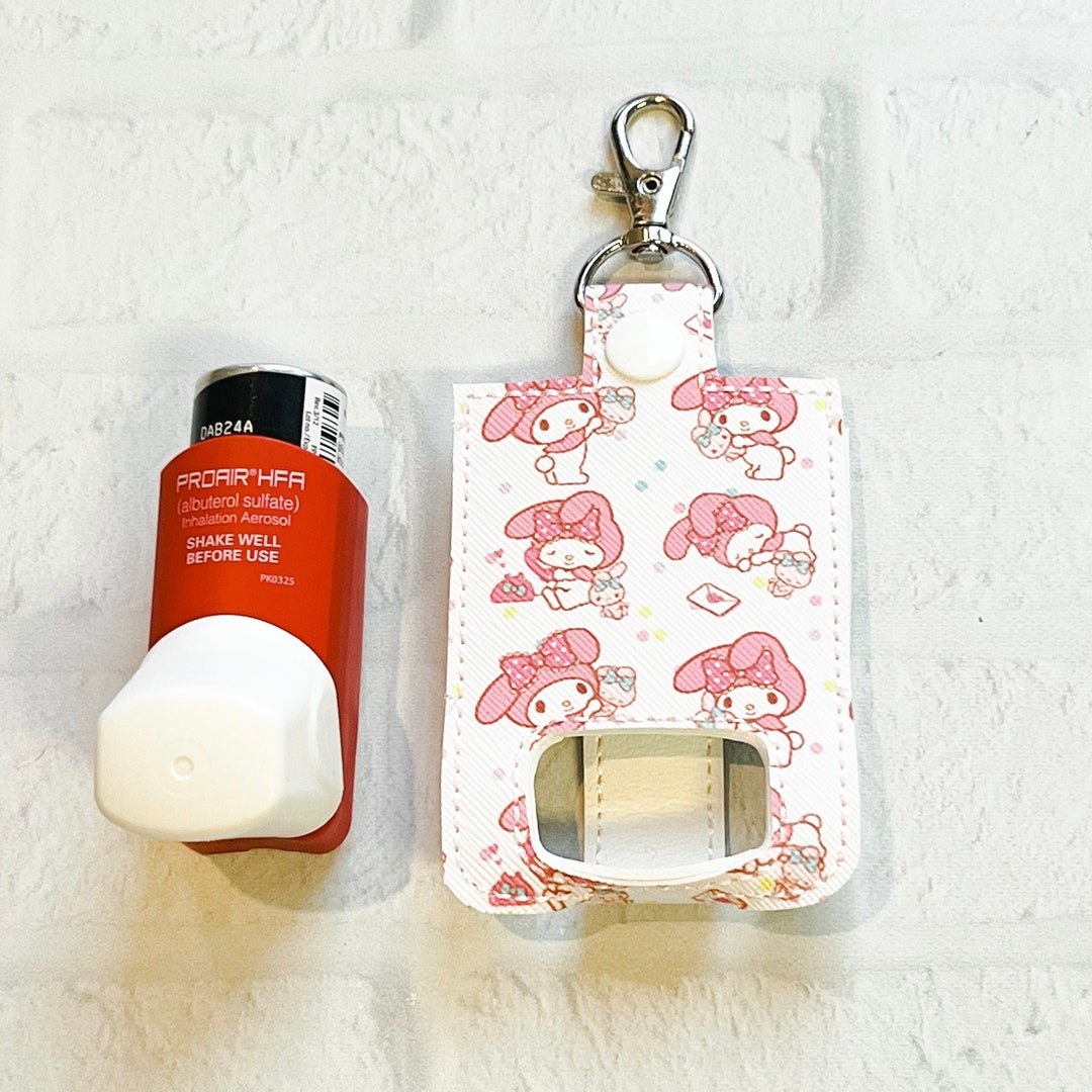 Cartoon White Pink Bunny Inhaler Case Keychain,inhaler Holder Keychain ...