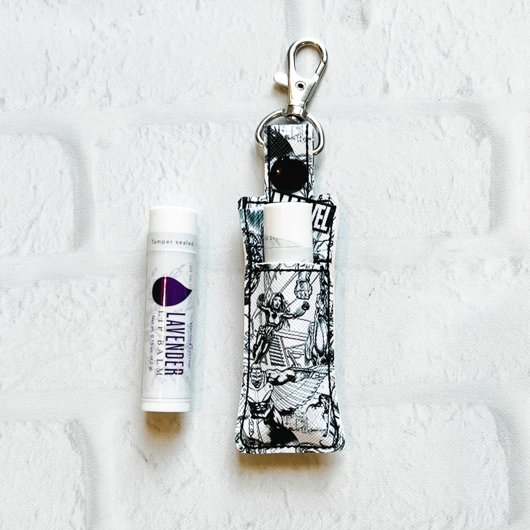 B&W Superhero Comic Lipbalm Lip Balm Keychain Case Holder,gifts Under ...
