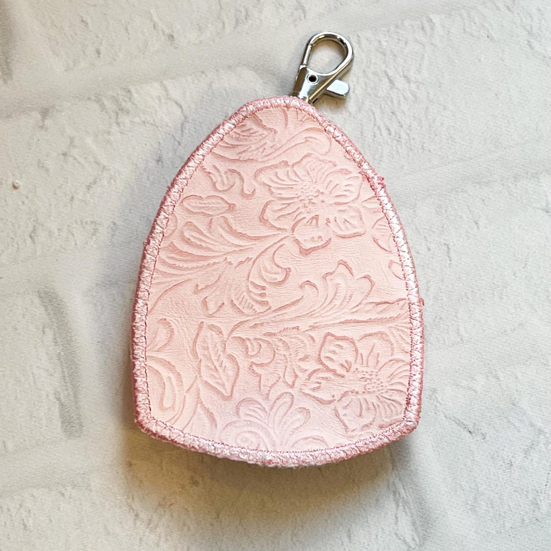 Light Pink Embossed Key Sleeve, Vegan Leather Key Case,key Organizer ...