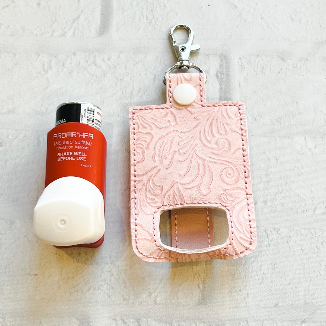 Lt Pink Embossed Inhaler Case Keychain,inhaler Holder Keychain,inhaler ...