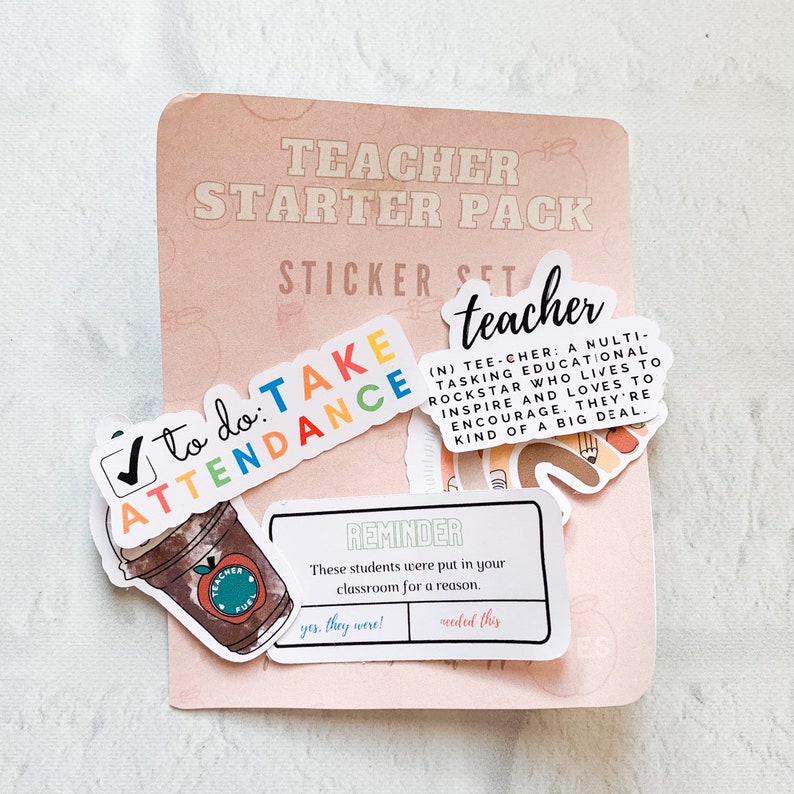 Teacher Starter Pack Sticker Set Teacher Stickersteacher - Etsy