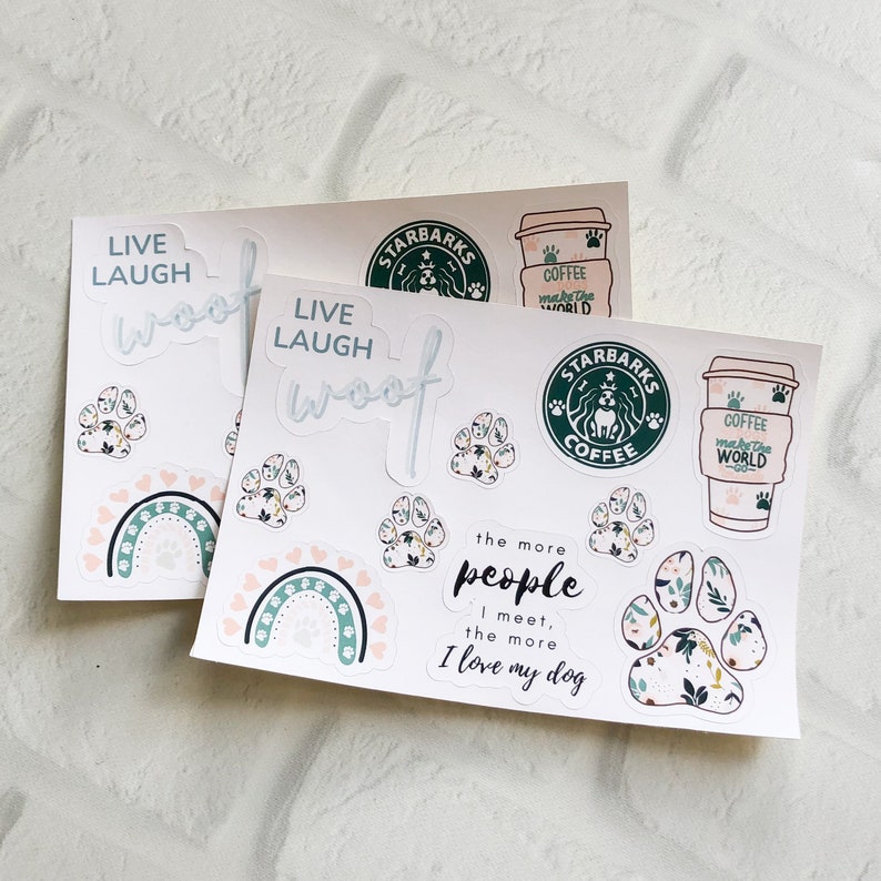 Live Laugh Woof Sticker Sheet Dog Lover Stickers Dog Planner - Etsy