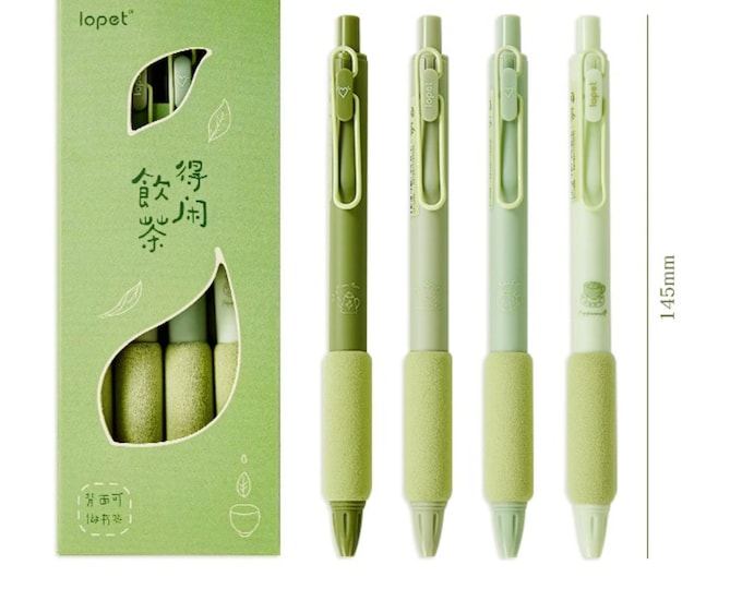 4PC Green Tea Gel Ink Pen Set,planner Pens,matcha Birthday Party Gift ...