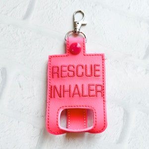 RESCUE Inhaler Case Keychain,custom Color Avail,inhaler Holder Bag Tag ...