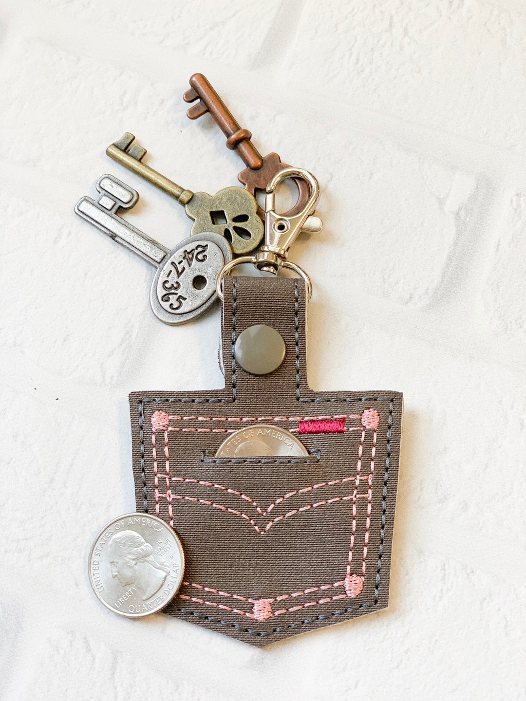 Aldi Pocket Quarter Keeper Keychain Keyfob, Aldi Quarter Holder, Aldi ...