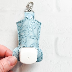 Lt. Blue Floral Embossed Inhaler Case Keychain,inhaler Holder Keychain ...