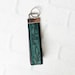 Green Floral Embossed Vegan Leather Wristlet Keychain Key Chain ...