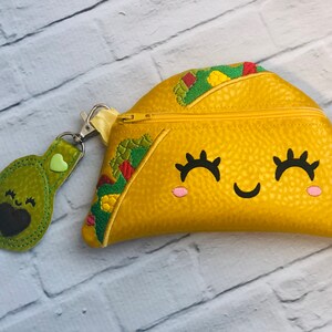 Embroidered Taco Bag, Kawaii Taco Bag, Taco Zipper Pouch, Gifts Under ...