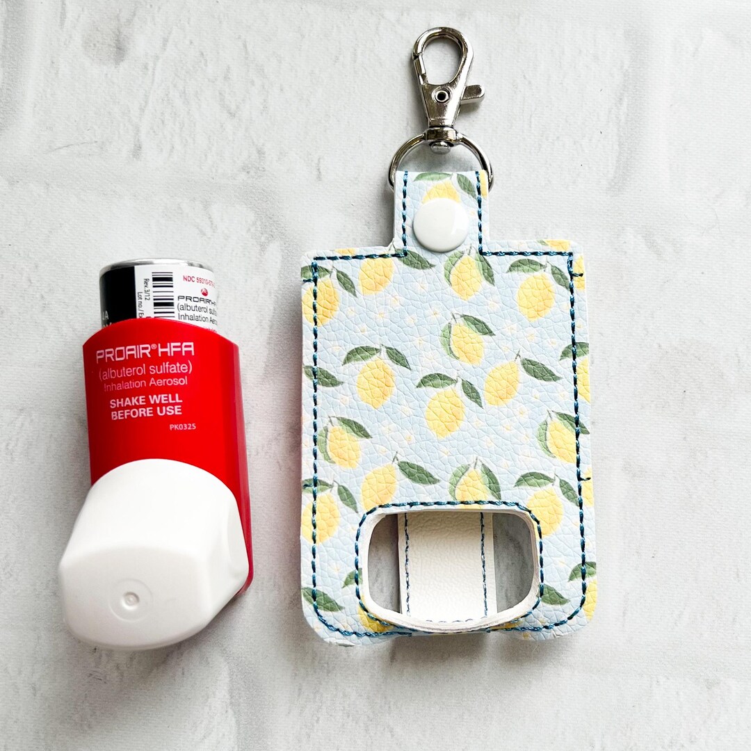 Lemon Inhaler Case Keychain, Inhaler Sleeve Holder, Asthma Inhaler ...