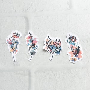 Mini Watercolor Flower Stickers Watercolor Stationary - Etsy