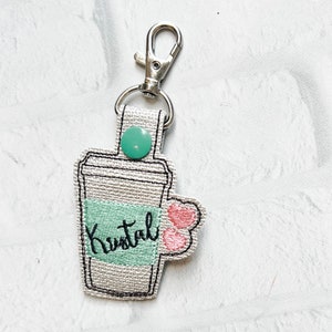 Monogram Personalized Coffee Cup Sleeve Keychain,gifts Under 20, Tea ...