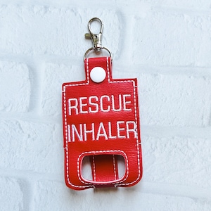 RESCUE Inhaler Case Keychain,custom Color Avail,inhaler Holder Bag Tag ...