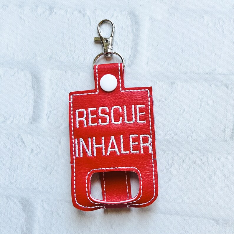 RESCUE Inhaler Case Keychain,custom Color Avail,inhaler Holder Bag Tag ...