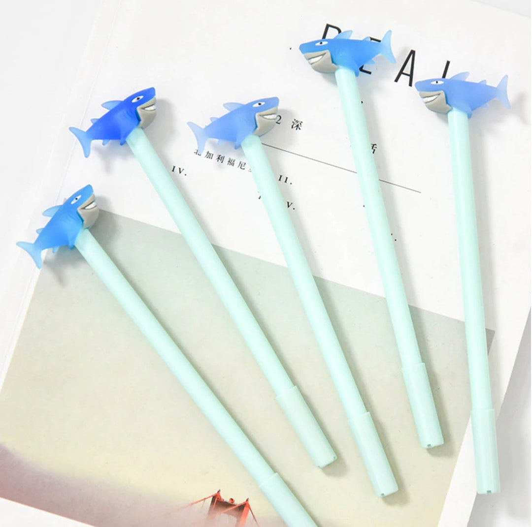 Shark Gel Pens,shark Planner Pens, Shark Party Favors, Shark Stationary ...