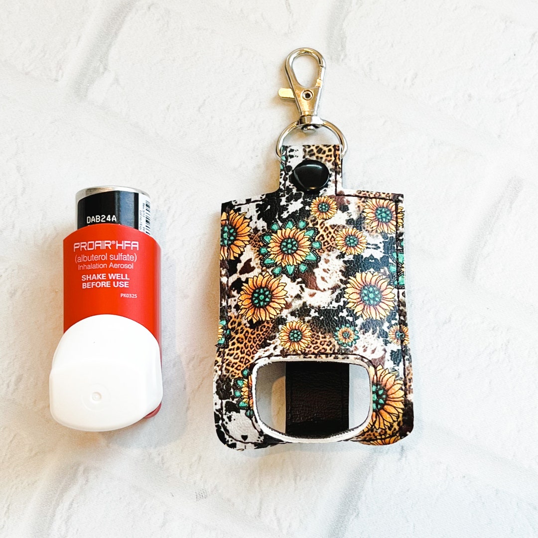 Western Sunflower Inhaler Case Keychain, Inhaler Keychain, Inhaler Clip ...