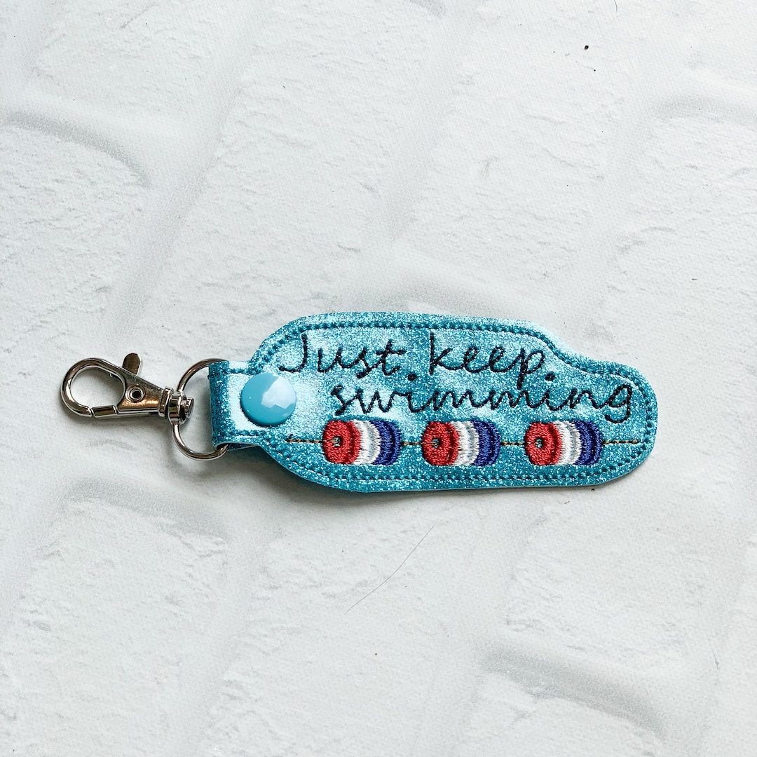 Just Keep Swimming Keychain Bag Tag, Swim Team Swag, Encouragement Gift ...