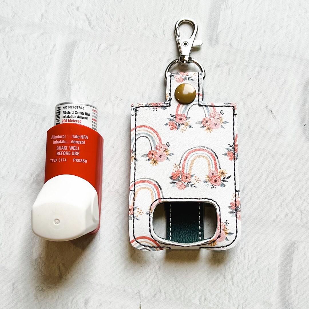 Boho Floral Rainbow Inhaler Case Keychain, Inhaler Holder Keychain ...