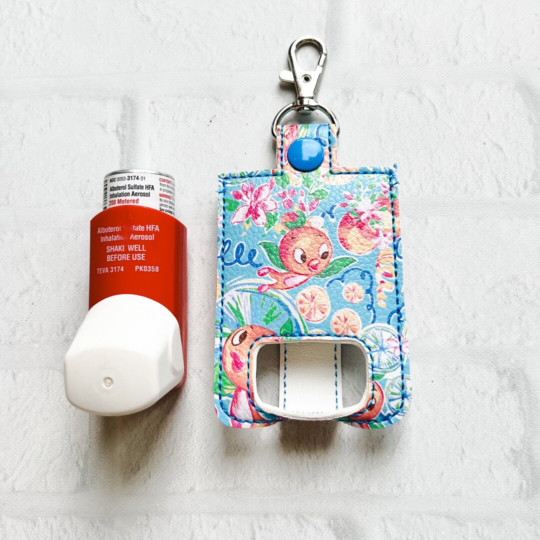 Lily Orange Floral Inhaler Case Keychain,inhaler Holder Keychain ...