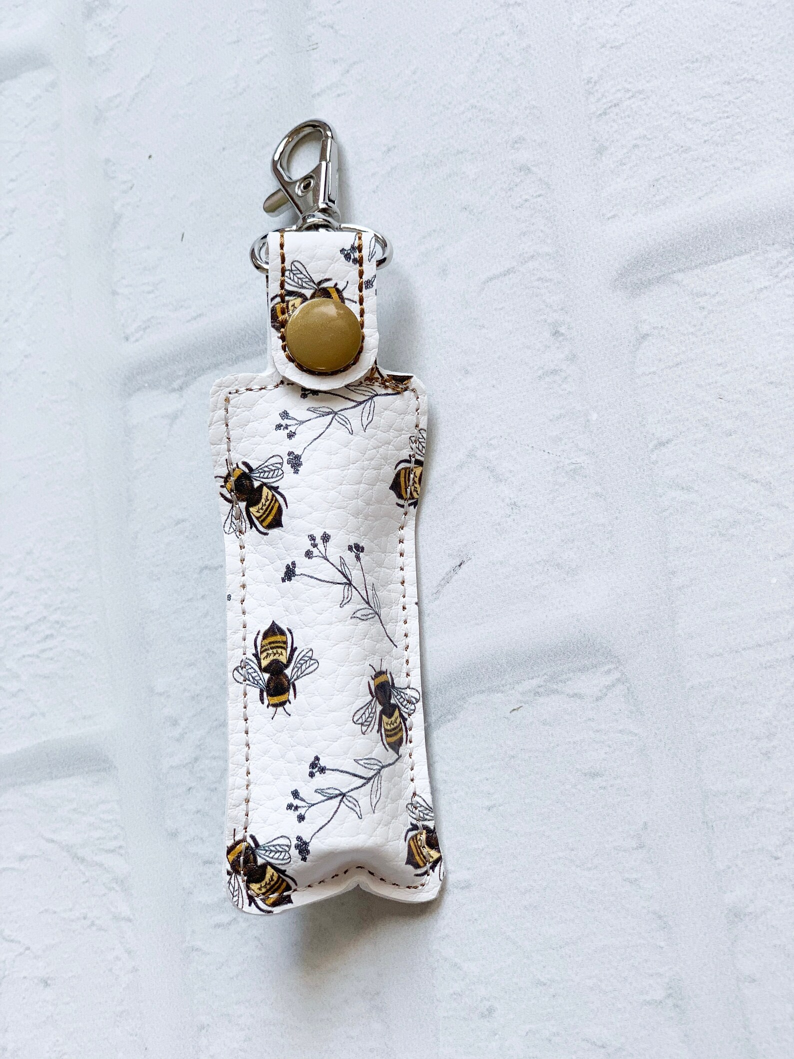 Boho Bees Bee Vegan Leather Lipbalm Lip Balm Keychain Case - Etsy