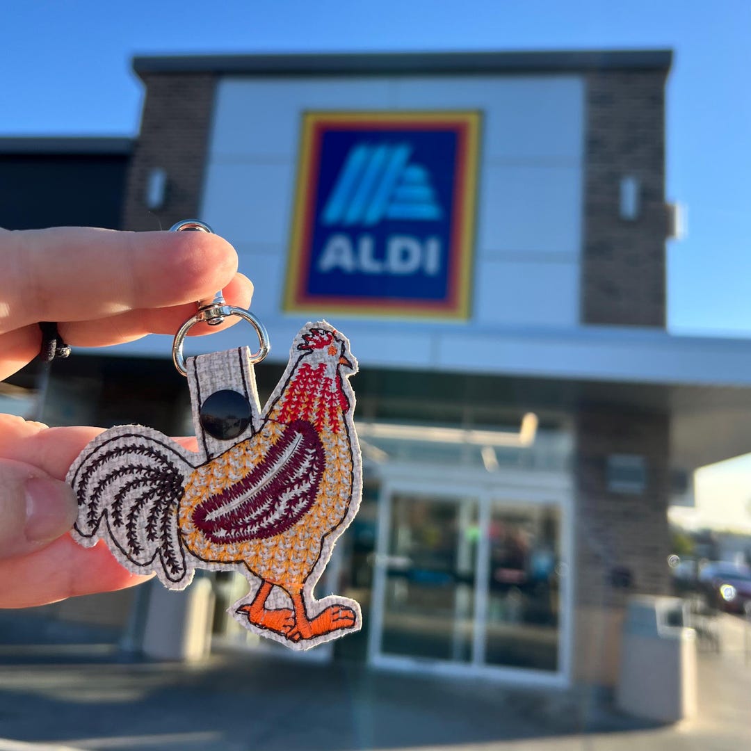 Aldi Chicken Quarter Keeper Keychain Keyfob, Aldi Quarter Holder, Aldi ...