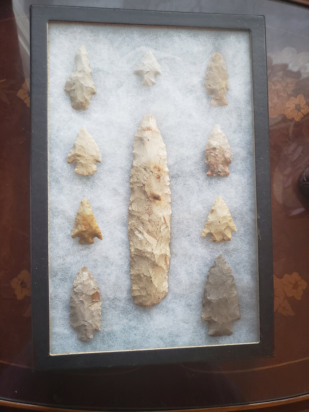 Ten Arrowheads With Case - All Historic Arrowheads - One Super Large ...