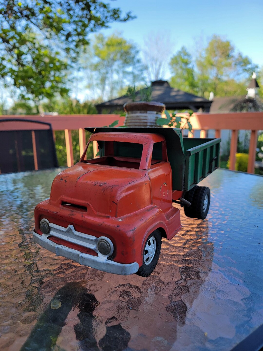 Vintage Dunwell Pressed Steel Duel Wheel Dump Truck 1950s - Etsy