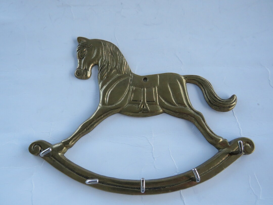 Vintage Brass Rocking Horse Key Hook Hanger Nursery Decor - Etsy