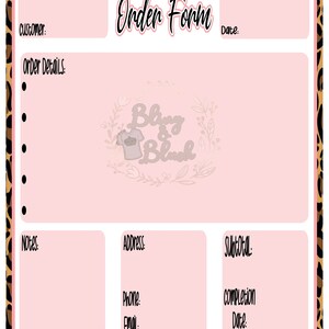 Printable Order Form, Order Form, Cute Order Form, Simple Order Form ...