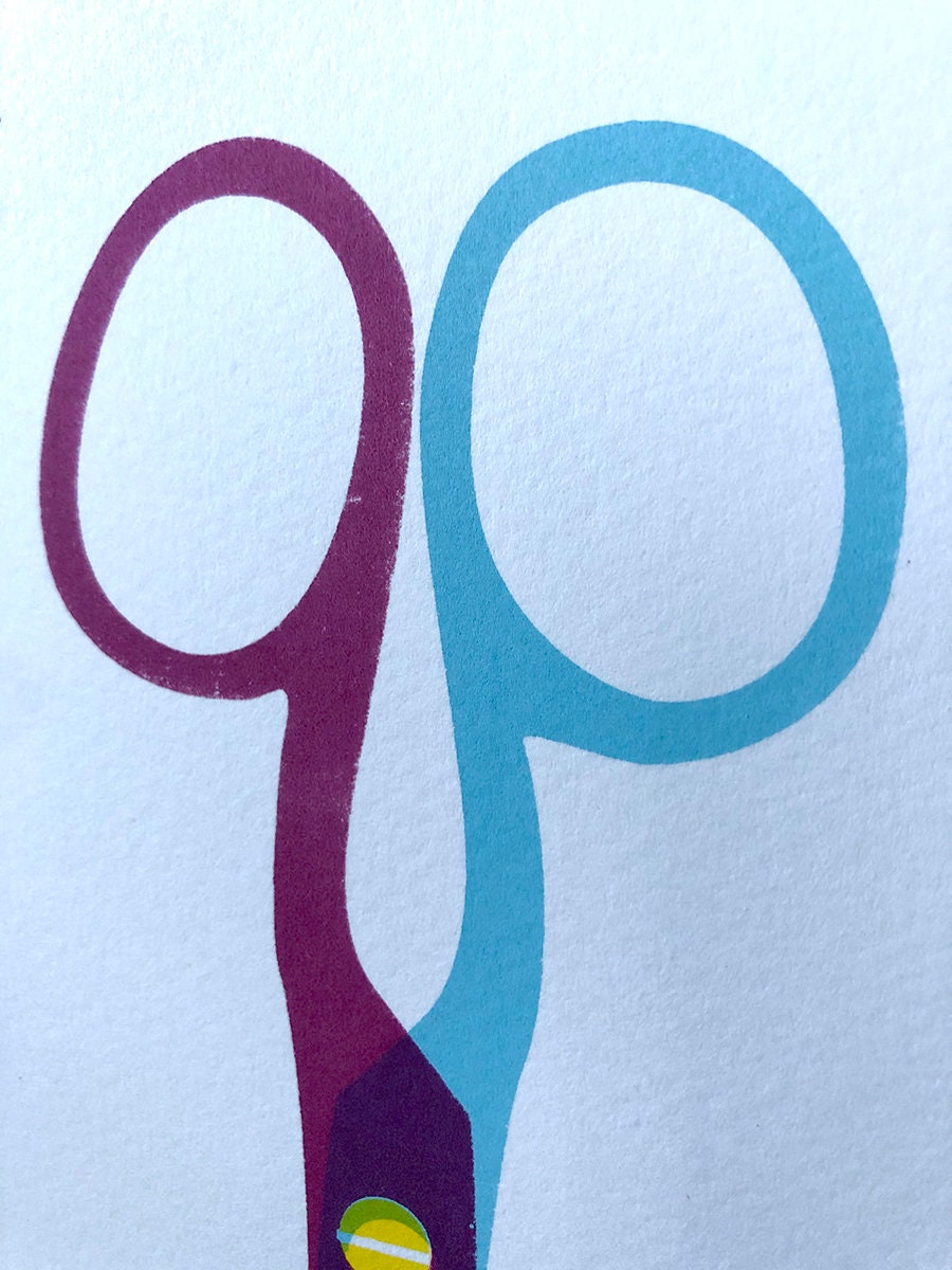 Original Screen Print - Scissor Print - Etsy UK