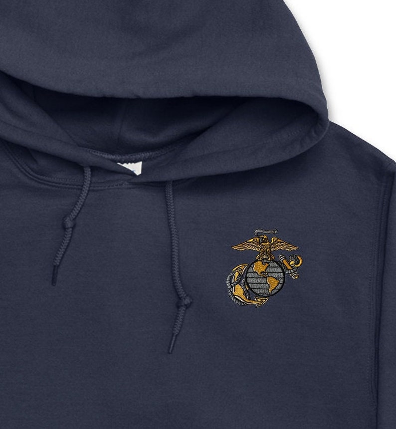 United States Marine Corps EGA Eagle Globe Anchor Embroidered Navy Blue ...