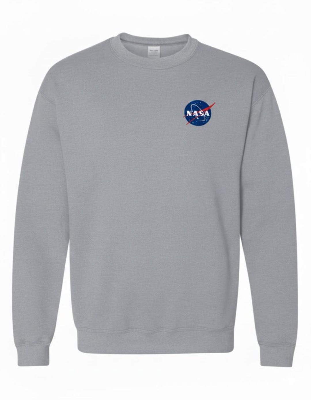 NASA Embroidered Meatball Logo Crew Neck Sweatshirt - Sport Gray - NASA ...