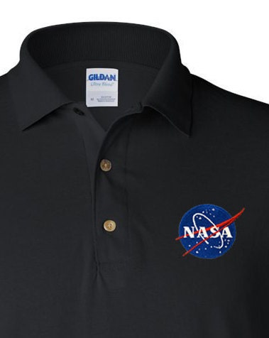 NASA Meatball Black Logo Embroidered Polo Shirt - up to 3X - NASA ...