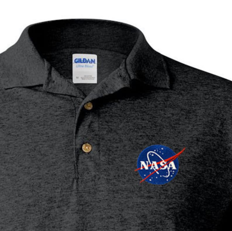 NASA Meatball Logo Dark Gray Embroidered Polo Shirt - NASA Approved ...