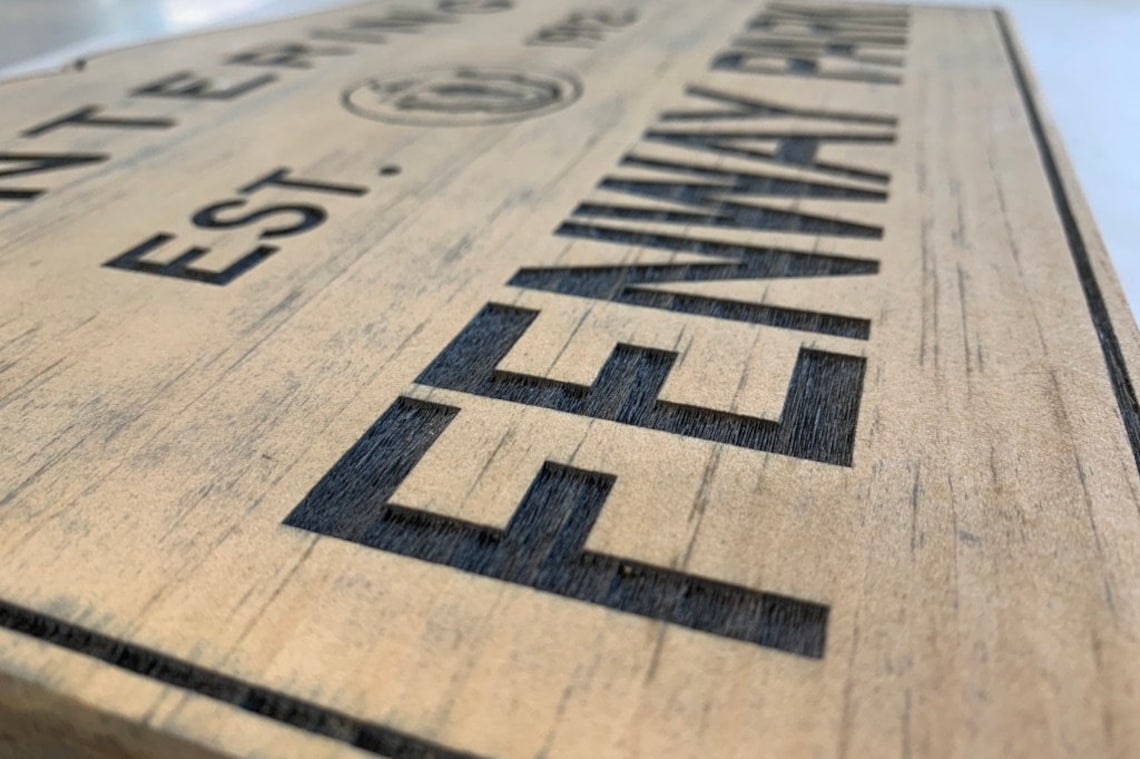 Entering Fenway Park engraved wooden sign | Etsy