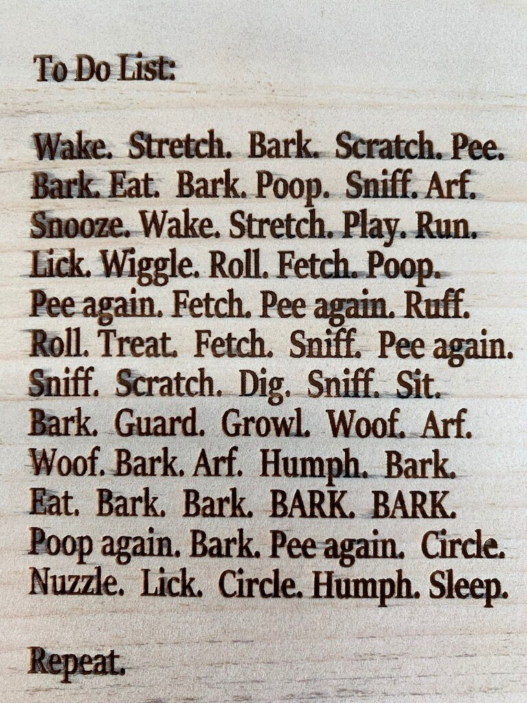 Dogs to Do List Engraved Wooden Sign - Etsy