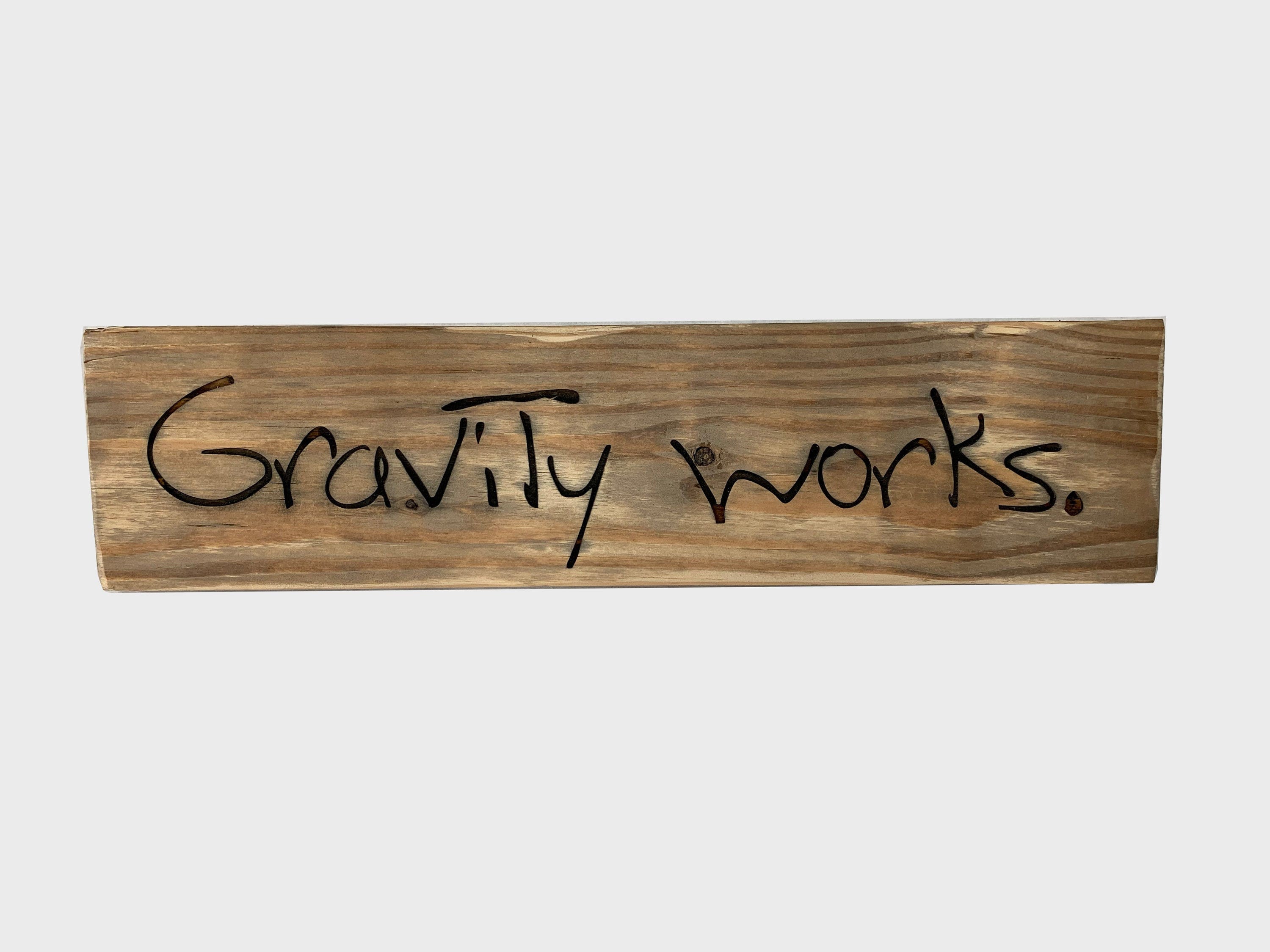 Gravity Works engraved wooden sign - Etsy.de