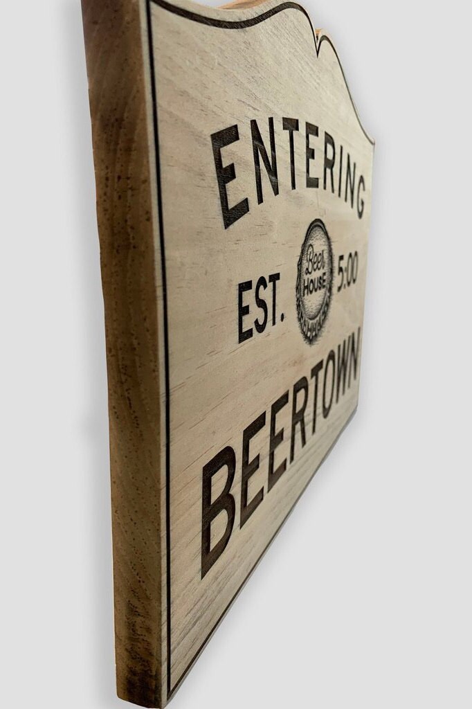 Entering Beertown Engraved Wooden Sign - Etsy